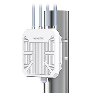 WAVLINK Outdoor WiFi Extender AX1800 Dual Band Long Range WiFi Extender with PoE, IP67 Weatherproof, 4x8dBi High-gain Antennas, Outdoor Access Point for Farm, Courtyard, Factory, Campsite, Gazebo