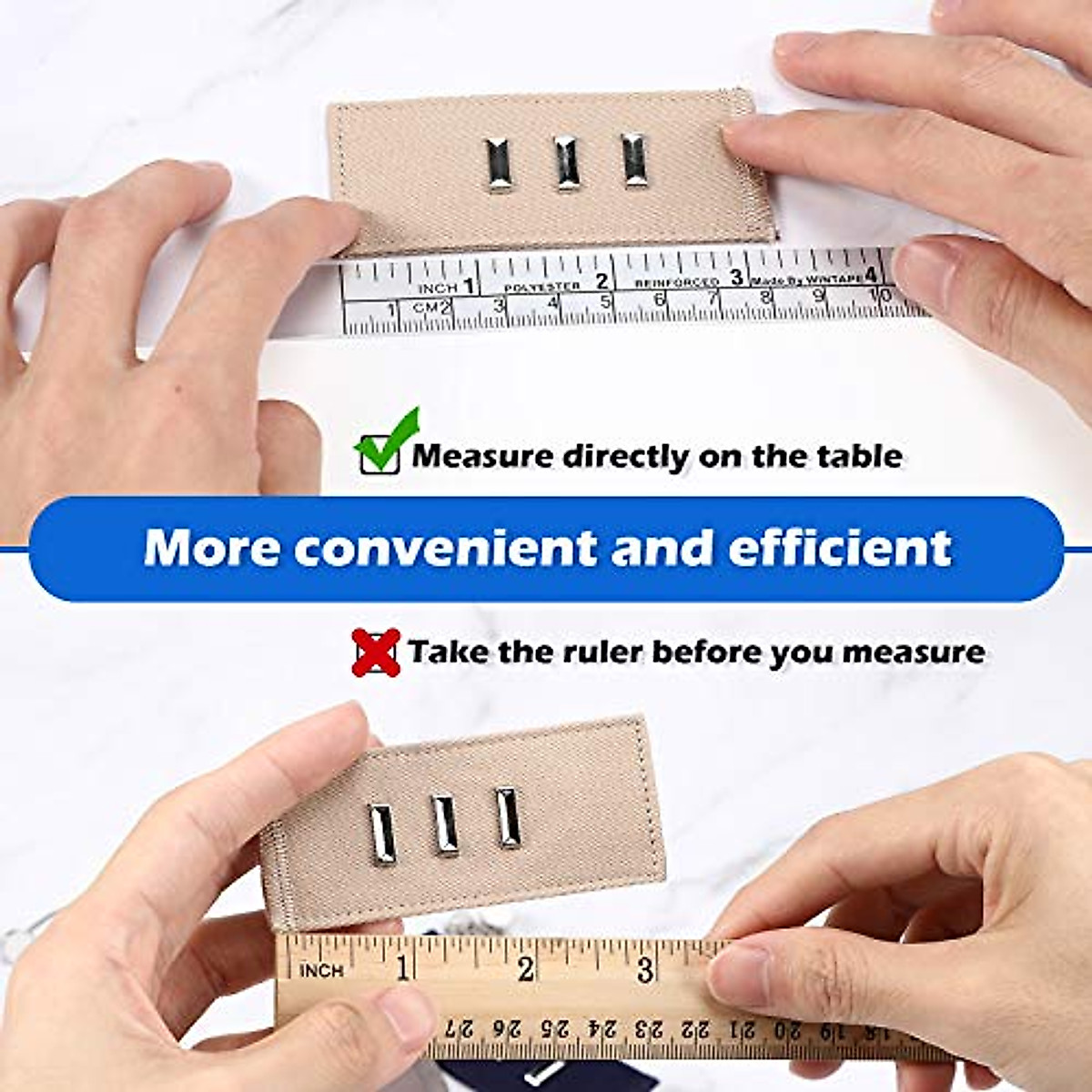 Self-Adhesive Measuring Tape Workbench Ruler Adhesive Backed Double Scale Stick Tape Measure for Work Woodworking, Saw, Drafting Table (24 Inch,5 Pieces)