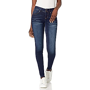 WallFlower Women's Ultra Skinny Mid-Rise Insta Soft Juniors Jeans (Standard and Plus), Lake Pure, 7 Short
