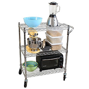 Oceanstar 3-Tier Heavy Duty All-Purpose Utility Cart, Chrome