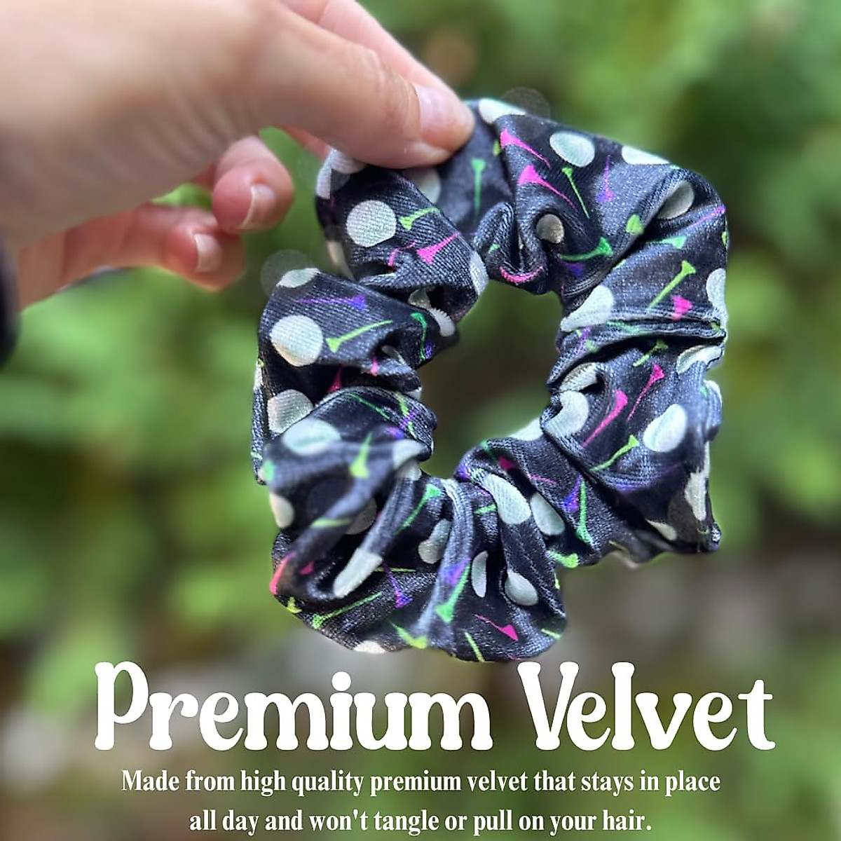 Golf Scrunchie, Golf Hair Accessories- Golfing Elastics for Golfers, Golf Gifts for Women, Teens and Girls