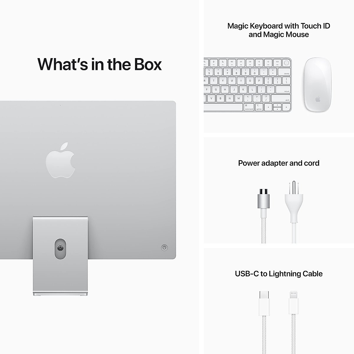 Apple 2021 iMac All in one Desktop Computer with M1 chip: 8-core CPU, 8-core GPU, 24-inch Retina Display, 8GB RAM, 256GB SSD Storage, Matching Accessories. Works with iPhone/iPad; Silver