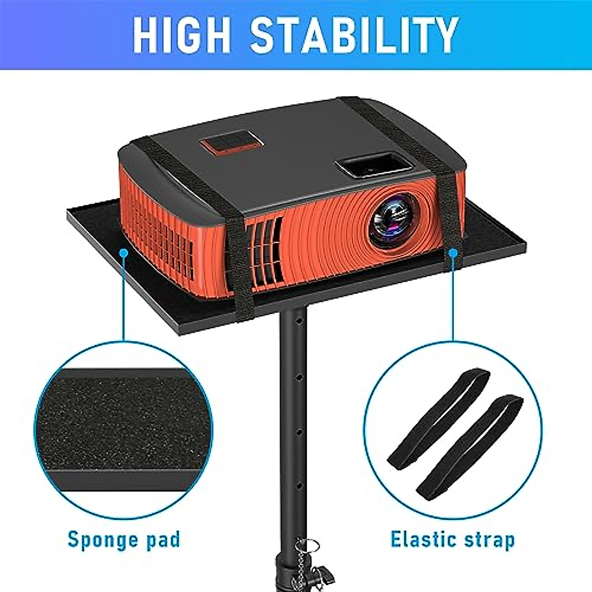 Facilife Projector Stand ,Laptop Floor Stand Adjustable Height 36.3 to 44.3 Inches, Projector Stand Adustable, Laptop Stand, Floor Stand for Home, Office (Only 1 Stand)