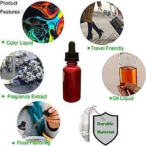 Dropper Bottles Wine Red Glass, for Essential Oil, Eye dropper - Tincture, Leak Proof, Travel, Liquid. 1 oz