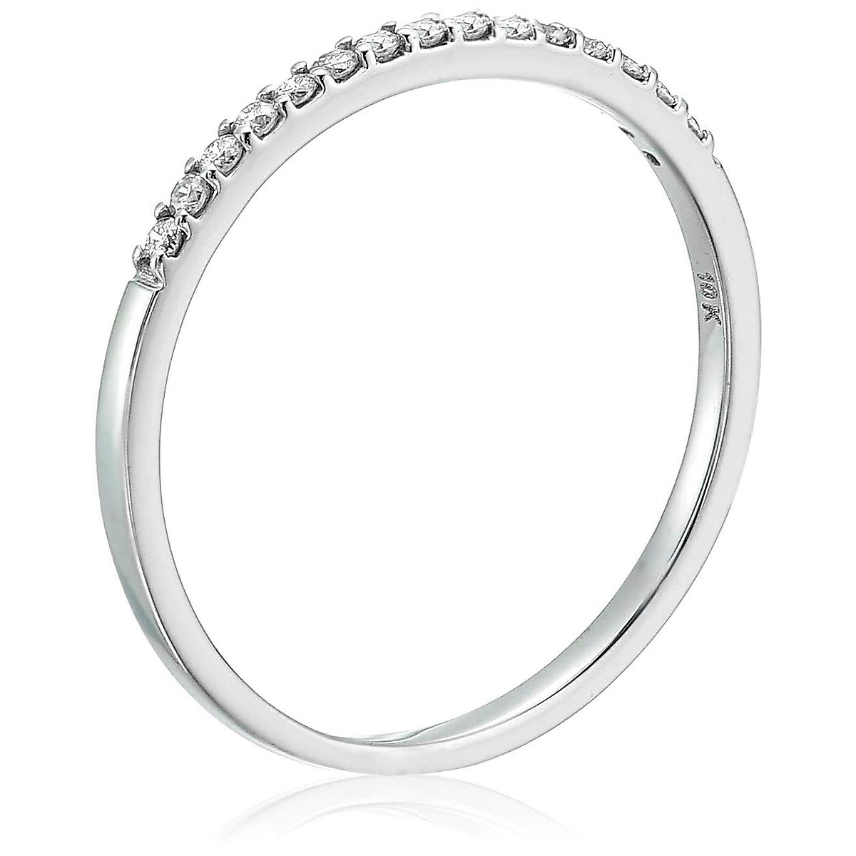 VIR JEWELS 1/8 cttw Diamond Wedding Anniversary Band for Women, Round Diamond Engagement Ring 10K White Gold Prong Set 0.125 cttw, Size 10