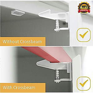 Mybabyly Baby Proofing Cabinet Locks – 12 pcs No Drill Baby Proofing Locks for Cabinets and Drawers with 4 Corner Protectors and 2 Covers – Adhesive Baby Cabinet Safety Latches - White