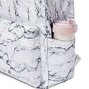 FLYMEI Marble Backpack for Girls, Cute Backpacks for School, Bookbags for Girls 15.6 Inch Lightweight Teens Backpack with Lunch Box, Laptop Backpack for School, Girls Backpacks