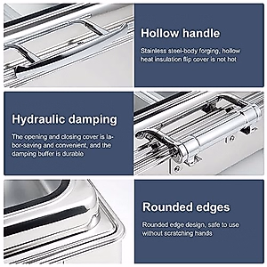 9L Food Warmers for Parties Electric, Stainless Steel Electric Chafing Dish, Party Warming Trays - Adjustable Temperature + Hot Plate Electricgn(Size:1 Grid)