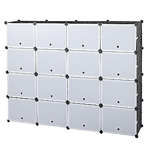 Sawandoo 8-Tier Portable 64 Pair Shoe Rack Organizer 32 Grids Tower Shelf Storage Cabinet Stand Expandable for Heels, Boots, Slippers, Black
