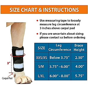 NeoAlly Dog Canine Front Leg Compression Braces Super Supportive with Metal Spring Strips to Stabilize Dog Front Leg Wrist Carpal, Prevents Leg Injuries & Sprains (S/M Pair)