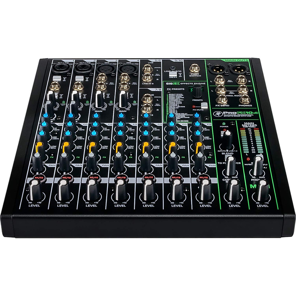 Mackie ProFX10v3 10-Channel Unpowered Mixer USB Bundle with Waveform OEM DAW, 4x Mophead 10-Foot TRS Cable, 4x 10-Foot XLR Cable, 2x 1/4" to 3.5mm Adapter, 10x Cable Ties and Microfiber Cloth