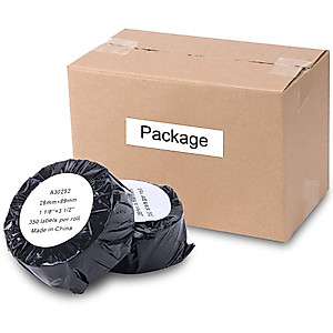 Compatible with DYMO Labels 30252 1-1/8'' x 3-1/2'' Address Barcode Labels Work with Dymo Labelwriter 450, 4XL, 400, 450 Turbo, Zebra Desktop Label Printers (10 Rolls /3500 Labels)