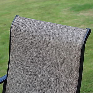 VICLLAX Swivel Patio Chairs Set of 2, High Back Textilene Patio Dining Chairs for Lawn Garden, Black Metal Frame