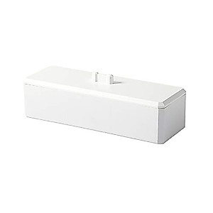 Ezebesta 3 Divider Organizer for Cotton Swab Ball Qtip Cotton Pads Holder Plastic Container Dispenser Box with Lid for Bathroom Storage (White)