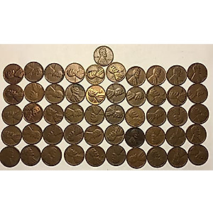1953 D Lincoln Wheat Cent Penny Roll (50) Coins Penny Seller Very Fine