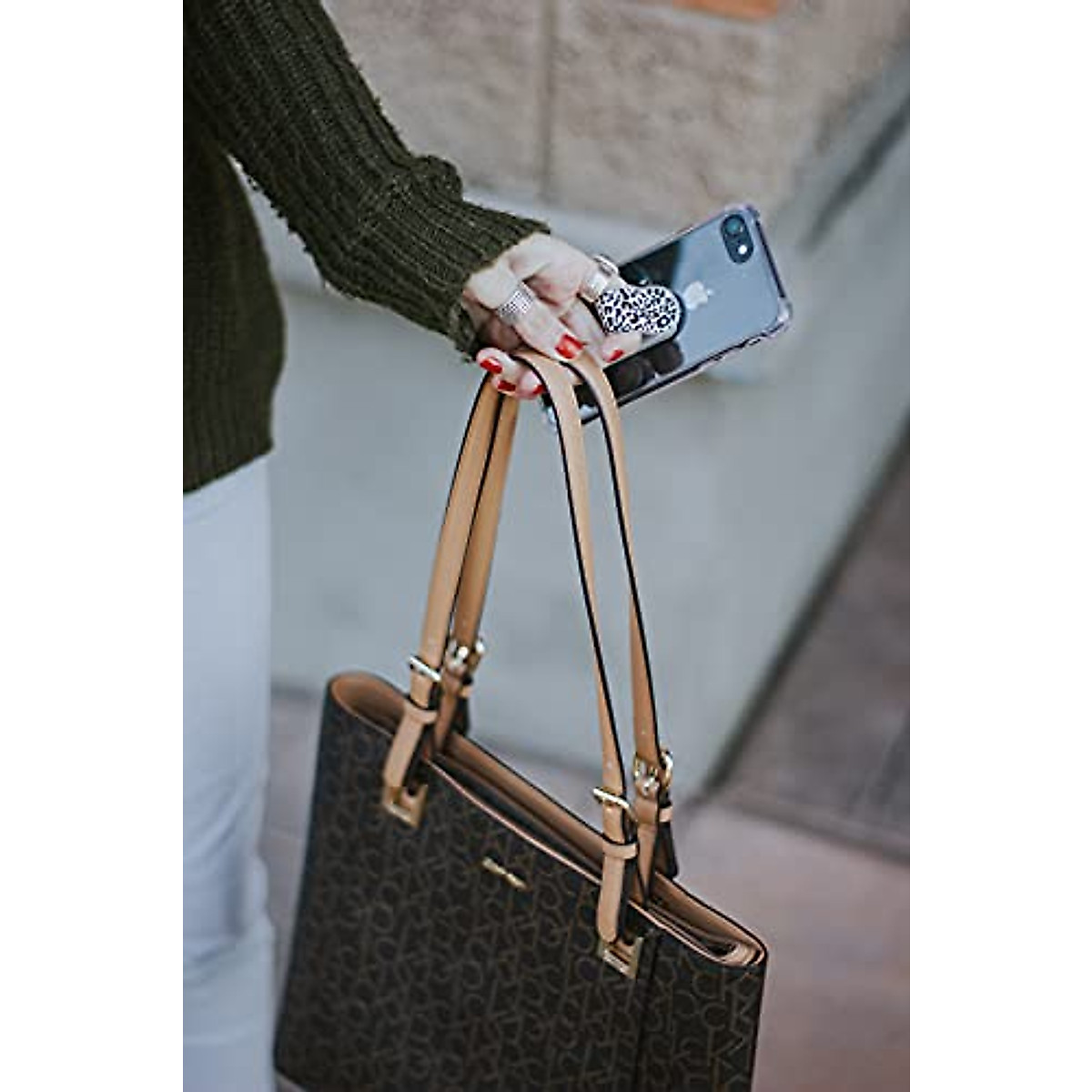 YubiLoop Phone Grip Hook and Foldable Stand (1 Base + 2 Bands) | Universal Selfie Finger Ring Strap with Collapsible Kickstand Loop | Accessories for Smartphones, Tablets and Cases (The Raina)