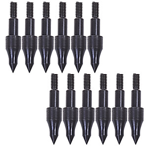 Cosmos 12 Pcs Screw-in Archery Bullet Points Arrow Tips Archery Target Practice Hunting Arrow Points for Recurve, Compound Bow, Crossbow, 100 Grain Each