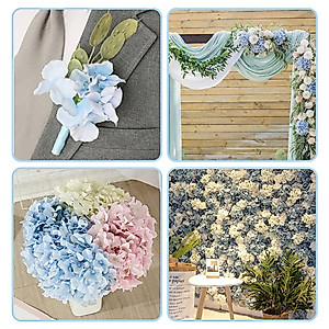 HUIANER 6PCS Artificial Hydrangea Flowers, 15.74” Fake Silk Flower Heads with Stems for Wedding Centerpiece Bouquets Home Office Party Garden DIY Craft Art Decoration(Light Blue)