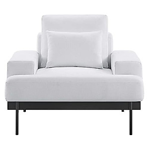Modway Proximity Modern Fabric Upholstered Accent Armchair in White