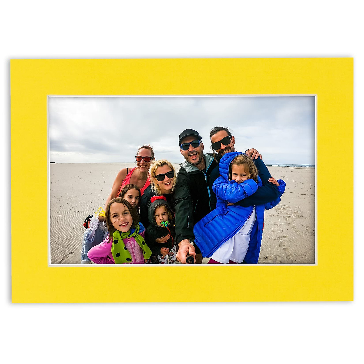 12x18 Mat Bevel Cut for 11x17 Photos - Acid Free Yellow Precut Matboard with Backing Board and Crystal Clear, Self Seal Photo Mat Bag - for Pictures, Photos, Framing - 4-ply Thickness