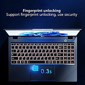Acogedor 15.6in Slim Laptop, 1920x1080 FHD Screen, 8GB RAM 256GB SSD, Support Windows 10, for Intel I7 9th Gen CPU, with Webcam, Fingerprint Unlock, Thin Portable Laptop Computer