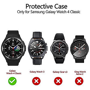 [4+4 Pack] BHARVEST for Samsung Galaxy Watch 4 Classic 46mm Screen Protector and Case, 4 Packs Flexible TPU Frame Cover with 4 Sets Tempered Glass Protective Film for Galaxy Watch 4 Classic 46mm