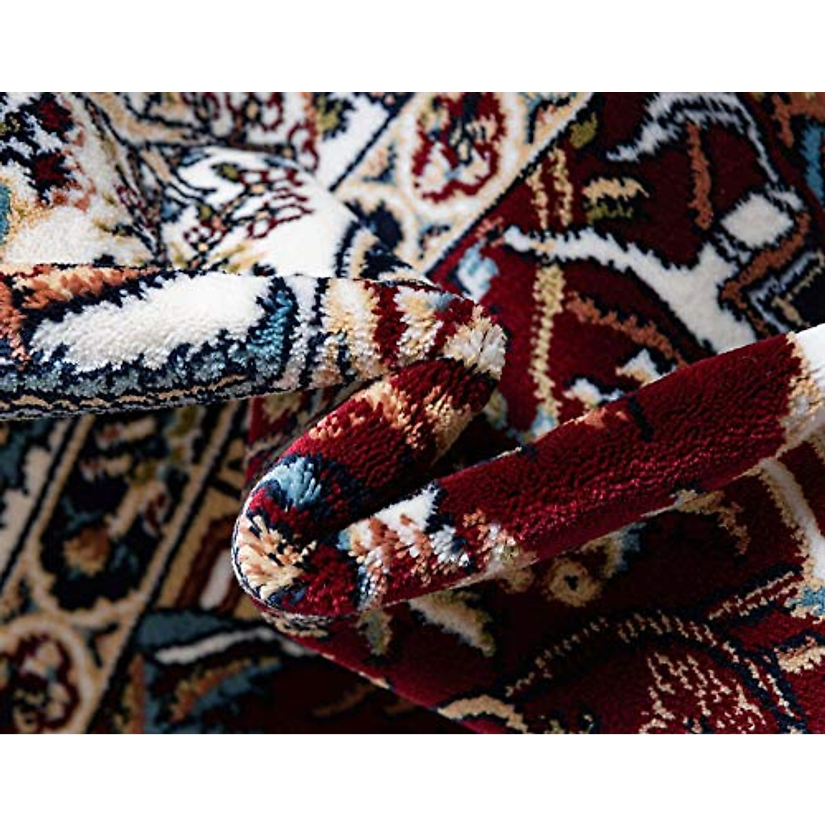 Unique Loom Narenj Collection Classic Traditional Hunting Scene Textured Design Area Rug, Rectangular 5' 0" x 8' 0", Burgundy/Tan