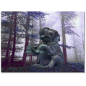 Rectangle Area Rug Thanksgiving Elephant Sitting in The Forest Purple Carpet 2x3 Feet Washable Rugs Non-Slip Absorbent Runner Rug Floor Mat for Living Room Bedroom Office Dining Room Home Decoration