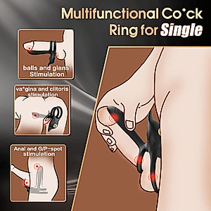 Vibrating Cock Ring Adult Sex Toys for Men, 3 in 1 Penis Ring Vibrator with 10 Vibration Modes G-Spot & Clitoral Stimulator, Silicone Couples Sex Toy Adult Sex Toys Vibrators for Men Women