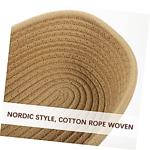 Cabilock Rope Cotton Basket, Small Woven Storage Bins, Khaki Color, 150 Special Features