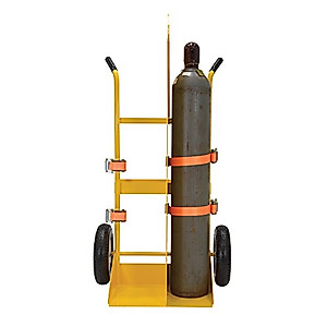 Vestil CYL-EH Steel Torch Cart-Lift Eye with Pneumatic Wheels 23 in. x 34-1/2 in. x 66-3/8 in. 500 Lb. Capacity Yellow