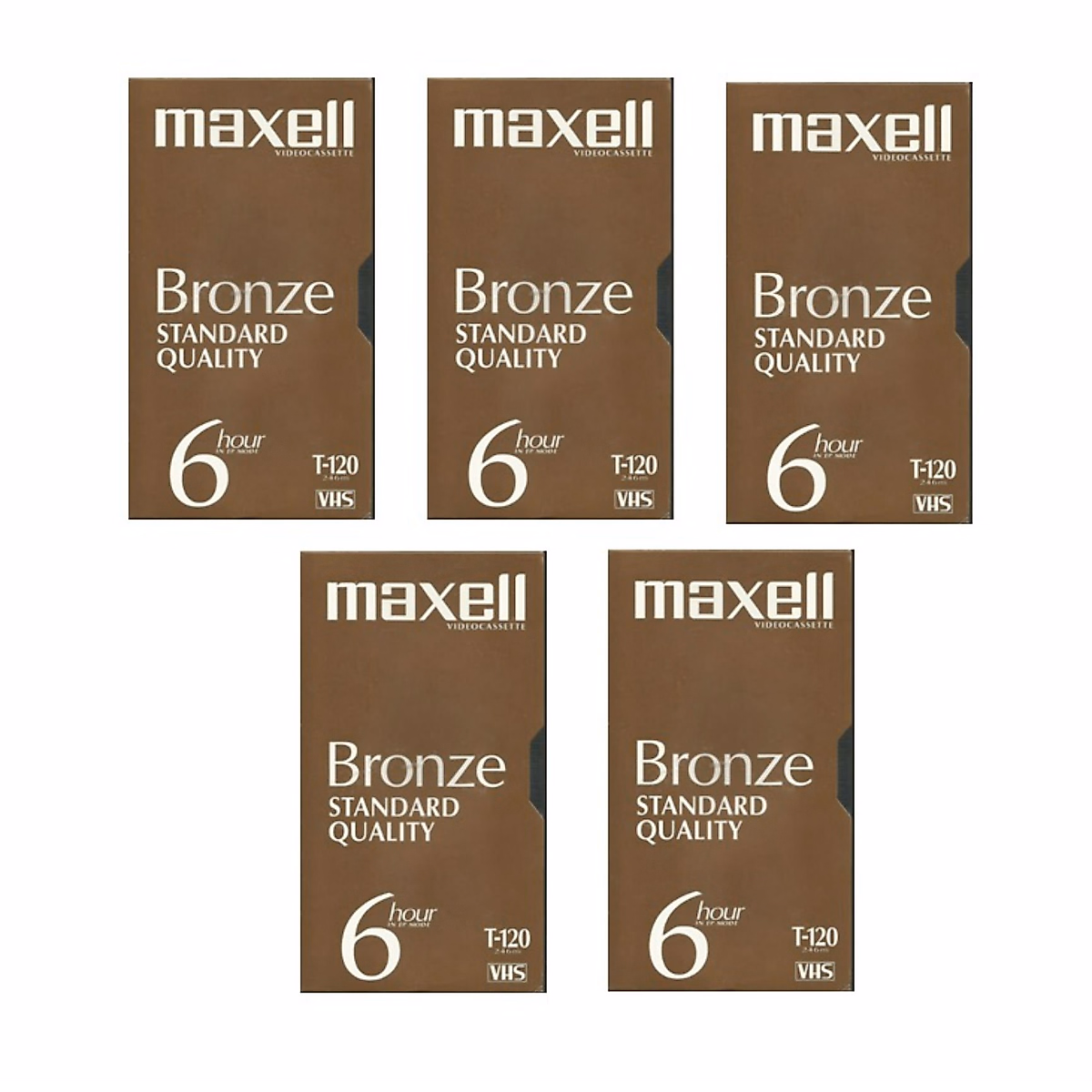 Maxell VHS Blank 5-Pack Bronze Standard Quality T-120