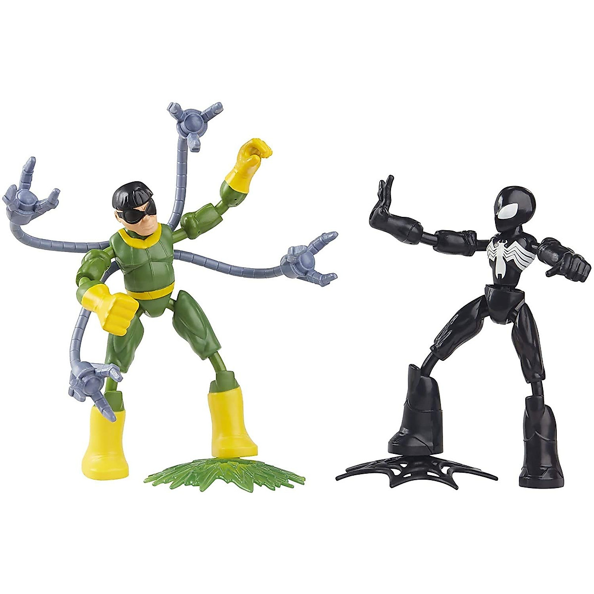 Spider-Man Marvel Bend and Flex Black Suit Vs. Doc Ock Action Figure Toys, 6-inch Flexible Figures, for Kids Ages 4 and Up