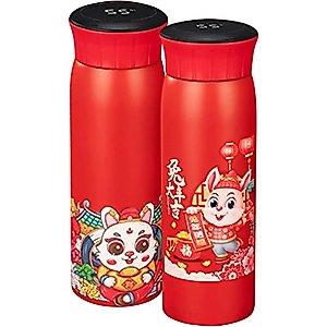 NOLITOY Insulated Water Cup 2 Pcs Stainless Steel Water Bottle Vacuum Insulated Water Bottle Cartoon Rabbit Travel Coffee Mug Thermal Tumbler for 2023 New Year Gift Red
