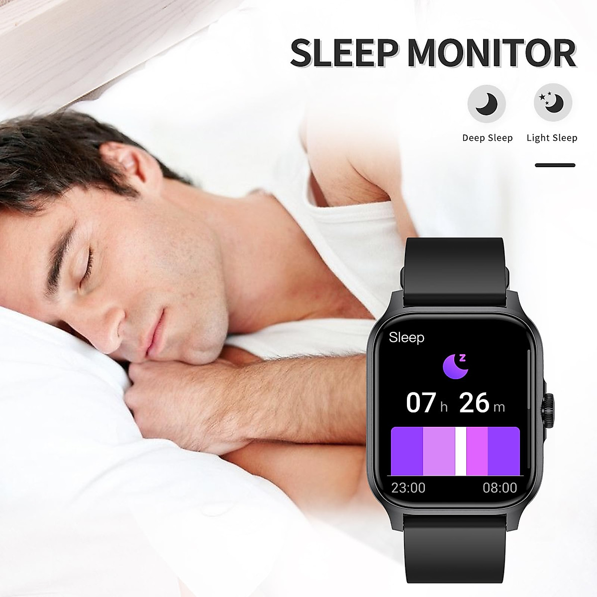 Yihou Fitness Tracker Heart Rate Blood Pressure Watch Blood Oxygen Monitor Pedometer Step Counter Activity Tracker Big Fitness Tracker for Women Men Smart Watch for Android Phones Compatible iPhone