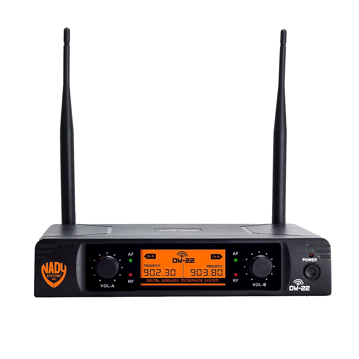 Nady DW-22 Dual Digital Wireless Handheld Microphone System – Dual Fixed UHF Frequency – Ultra-Low Latency with QPSK Modulation - Dual XLR and Mixed ¼” outputs
