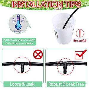 200 Pieces Irrigation Fittings Kit, Drip Irrigation Barbed Connectors for 1/4 Inch Water Hose Connectors, 80 Straight Barbs 60 Tees 20 Elbows 20 End Plug 20 4-Way Coupling for Garden Lawn Drip Systems