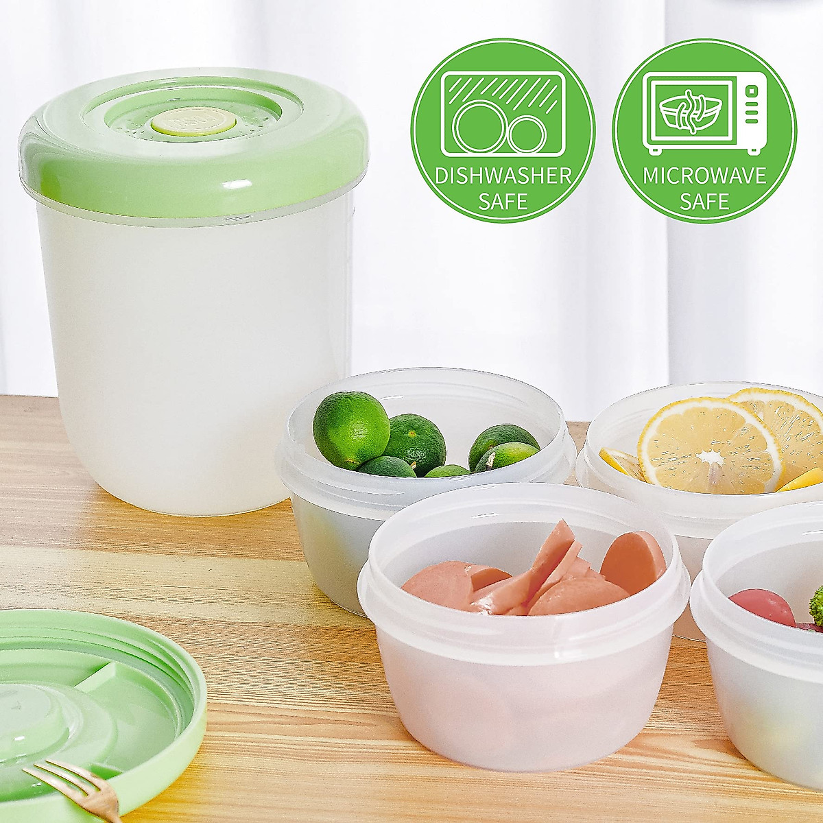 FOSA vacuum container, microwavable with lid 49oz, 2pcs set (vacuum unit not included)