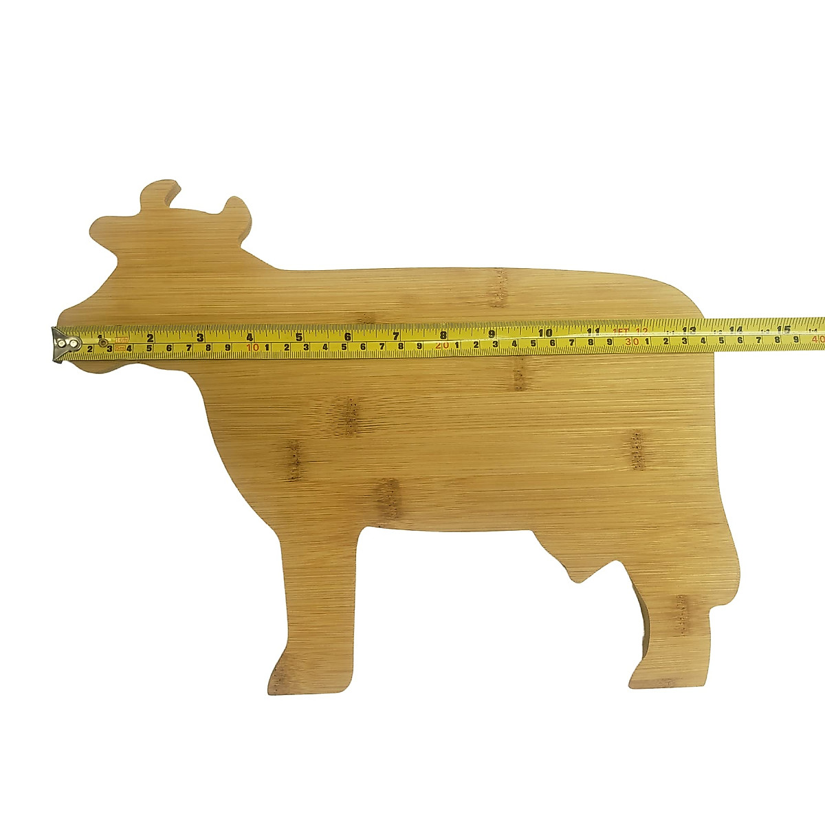(Set of 10) Animal Cow Shaped Bulk Plain Bamboo Cutting Boards (Set of 10) | For Customized Engraving | Wholesale Premium Blank Board