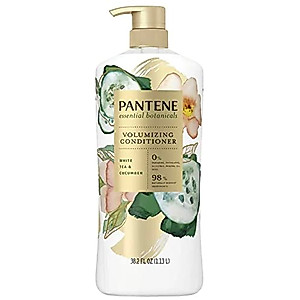 Pantene Essential Botanicals White Tea and Cucumber Volumizing Shampoo and Conditioner Set - 38.2 oz Per Bottle - 0% Parabens, Dyes, Mineral Oil, Phthalates, and Phosphates