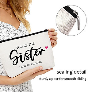 Blue Leaves Sister Gifts - Cosmetic Case - Everyday Makeup Storage - Waterproof & Linen - Blue