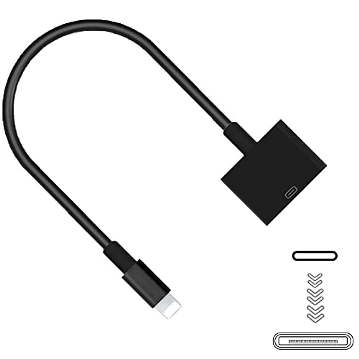 Apple Lightning to 30-Pin Adapter, MFi Certified 8 Pin Male to 30 Pin Female Connector Converter with iPhone Charger Cable Cord Compatible iPhone 12 11 X 7 6P 5S 4S 4 3 3G/iPad/iPod (Black)