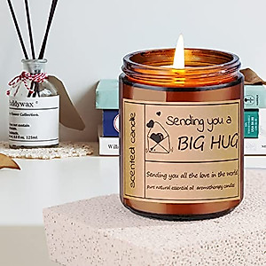 Candles Gifts for Women, Sending You a Big Hug, Positive Affirmations, Mothers Day, Birthday Valentine Gifts for Her Him Daughter Girlfriend Wife, Soy Wax Lavender Scent