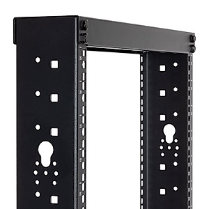 NavePoint 25U 2 Post Open Frame Server Rack for 19 Inch Equipment, AV, Networking, Data & IT Devices, 2-Post Rack 25U 881lbs Weight Capacity, Black