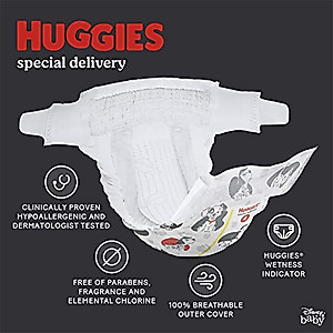 Huggies Special Delivery Hypoallergenic Baby Diapers Size Newborn (up to 10 lbs), 132 Ct, Fragrance Free, Safe for Sensitive Skin