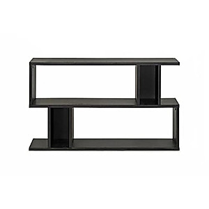 Baxton Studio Goodwin 2-Level Modern Bookshelf, Dark Brown