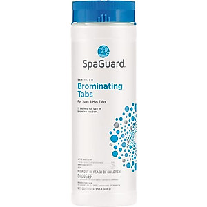 SpaGuard Brominating Tablets 1.5lb with LeisureQuip ScumBoat & LeisureQuip Hot Tub Care Log Book (1.5lb)