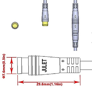 BEISGUANGS Julet 3Pin Male Waterproof Cable Electric Bike Extension Cable Connector for Ebike Light Throttle Ebrake Display