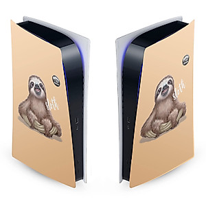 Head Case Designs Officially Licensed Animal Club International Sloth Faces Vinyl Faceplate Sticker Gaming Skin Case Cover Compatible with Sony Playstation 5 PS5 Digital Edition Console