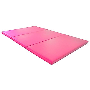 X-Factor 5 Ft Horizontal Bar Athletic Teens Adjustable Gymnastics Children Junior Training Kip Bars Pink with 4Ft x 6Ft Gymnastic Mat Set